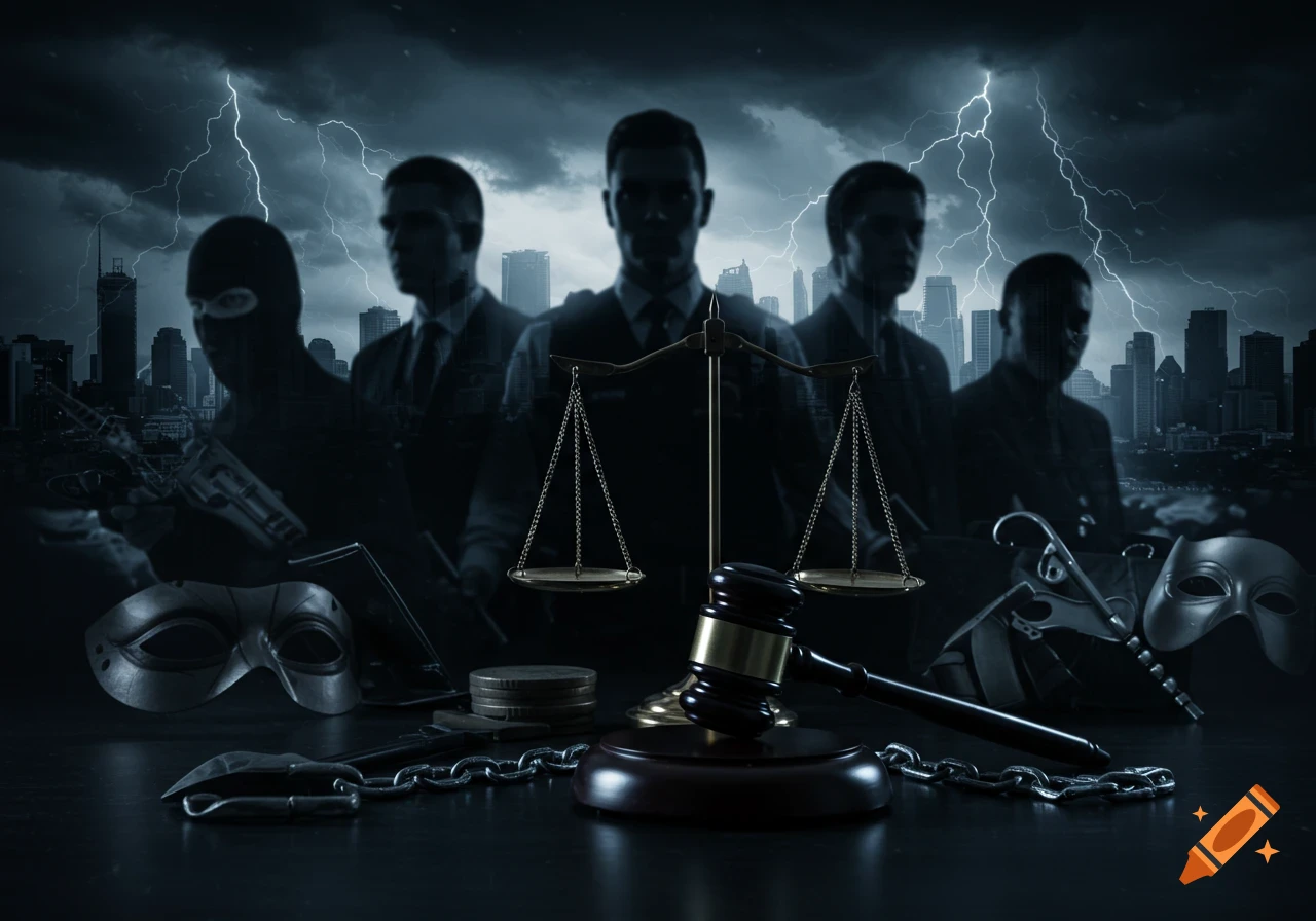 Symbolic illustration of blindfolded Lady Justice holding scales, with ...