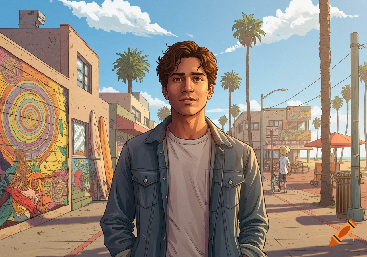 A person rides a bicycle on an autumn park path, holding a steaming mug ...