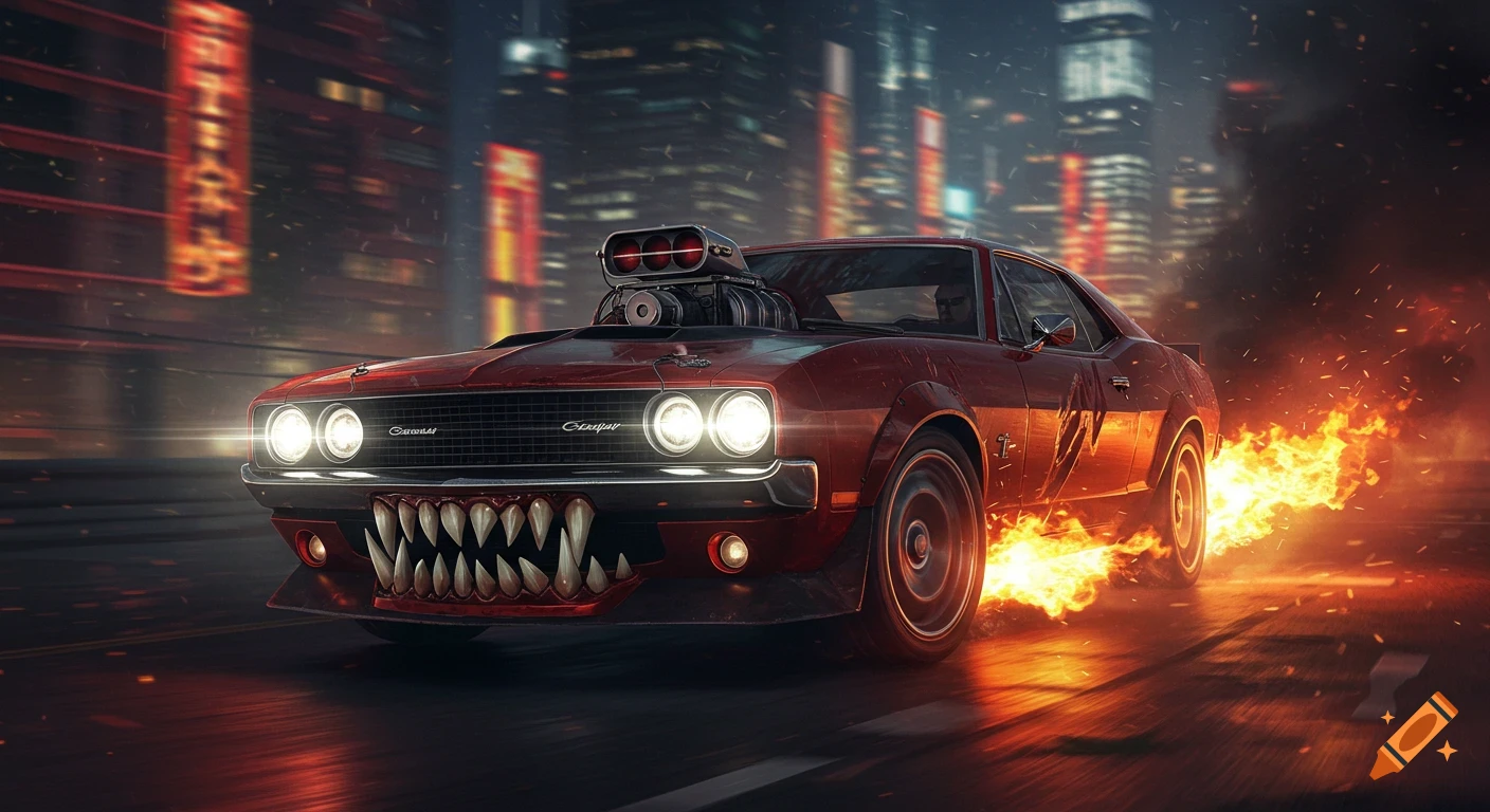 A shiny blue Dodge Durango regular cab pickup truck parked on a glowing ...