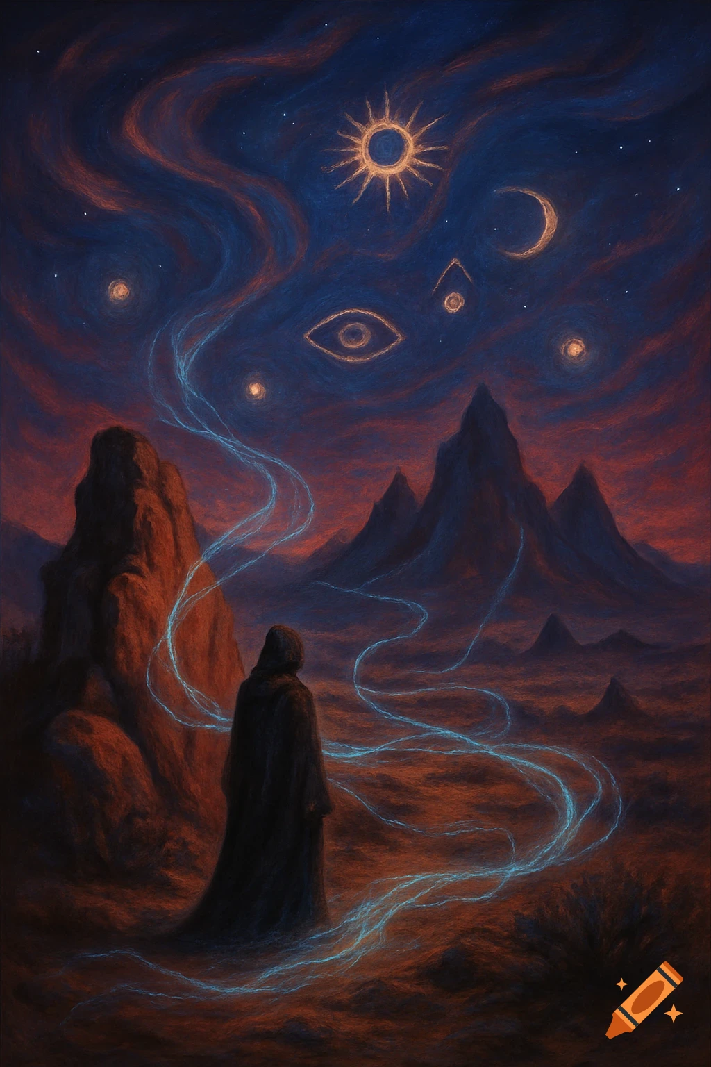 Illustration of a mystical Curandera Raven and Mother Goose in unique ...