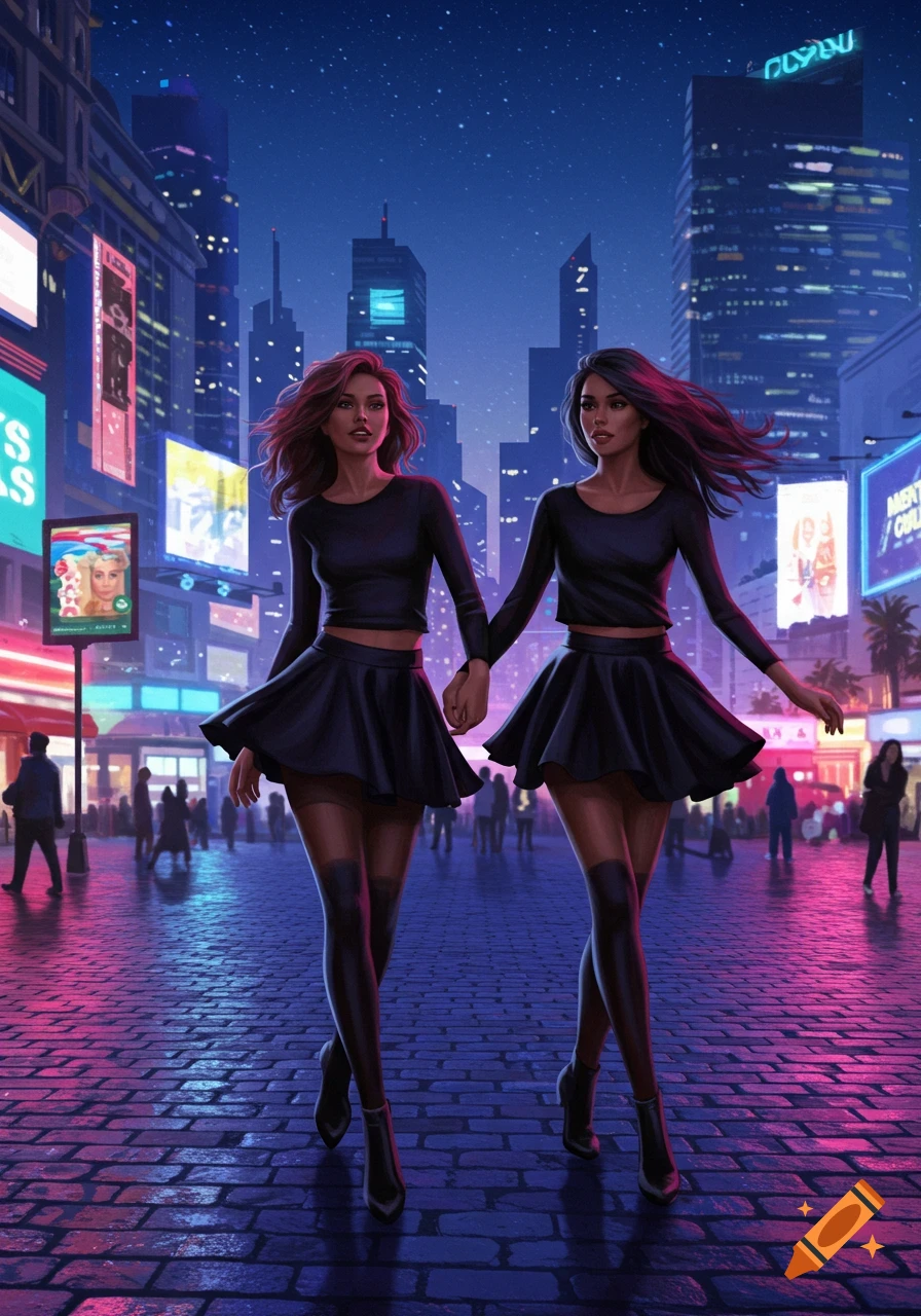 Five women with neon face paint pose at a vibrant, glow-lit rave party ...