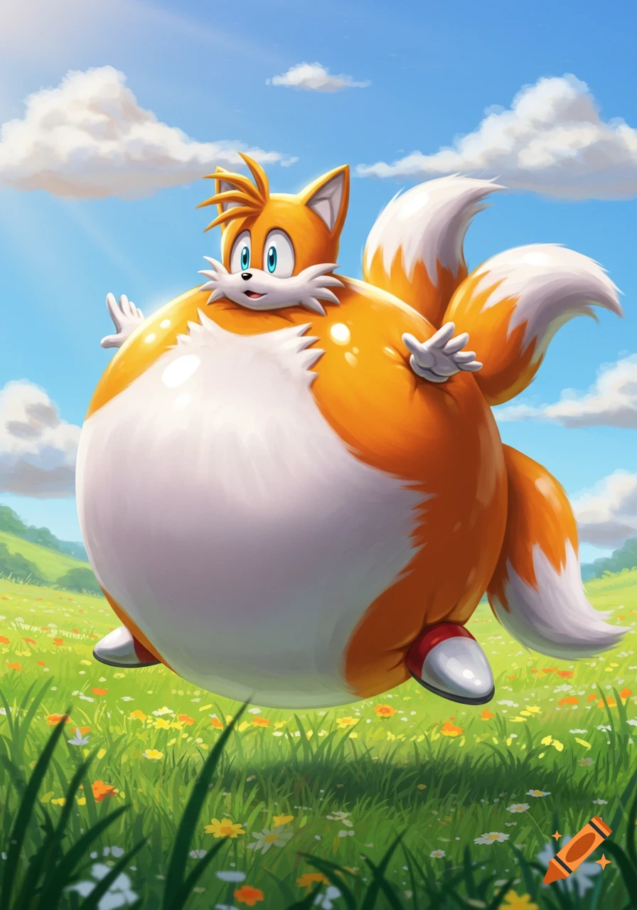 Miles 'Tails' Prower from Sonic the Hedgehog is depicted as a giant ...