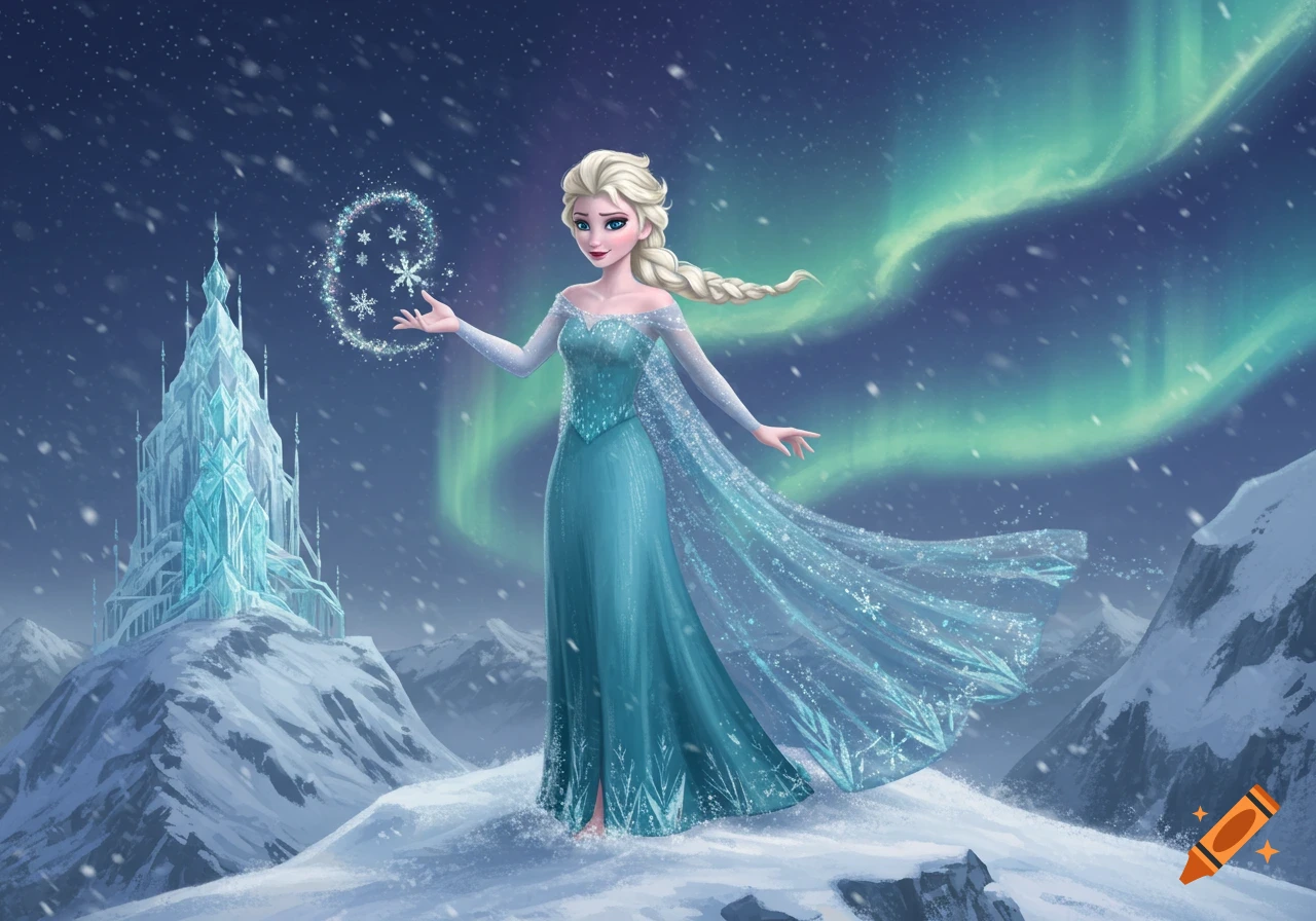 Elsa from Frozen flexes her muscular arms at a toga party with other ...