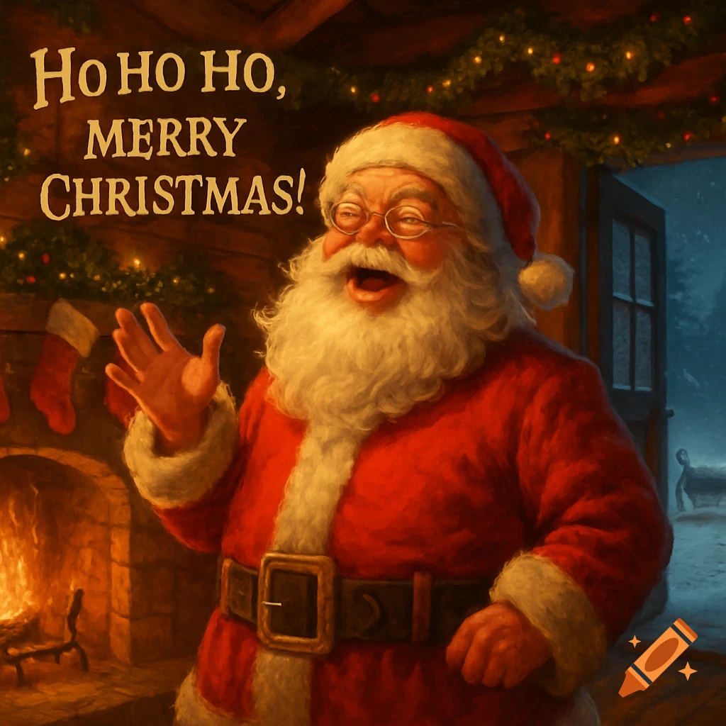 A festive Christmas card with 'From Santa to Marta' in script, adorned ...