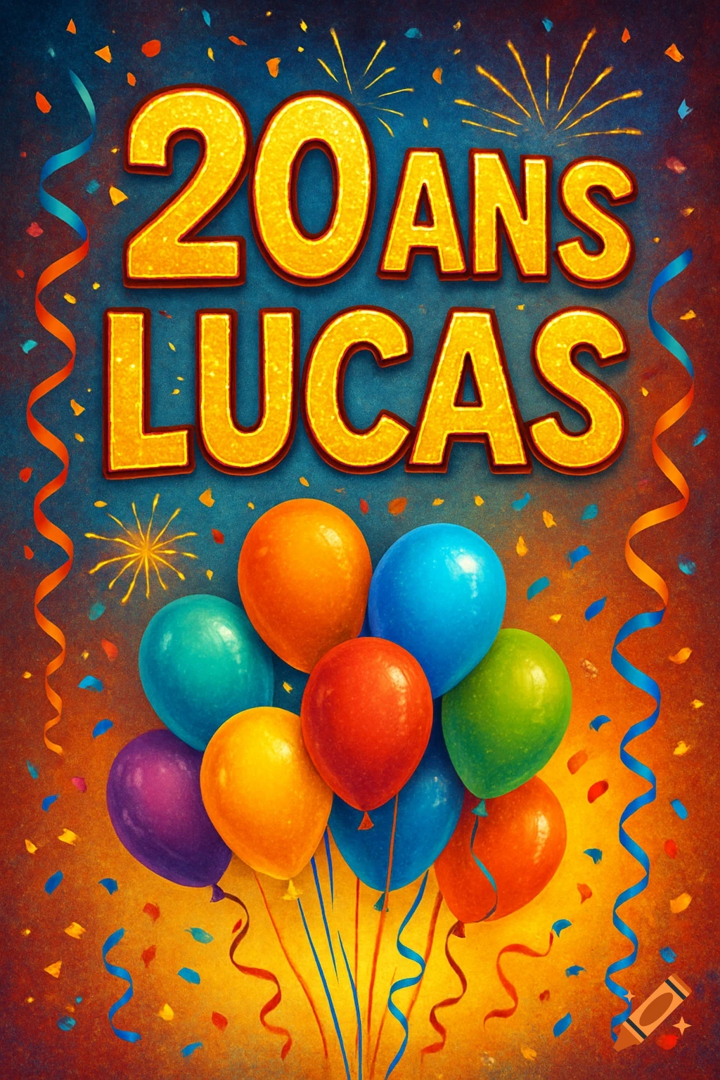 An illustrated birthday card showing a path through an arcade, a ...