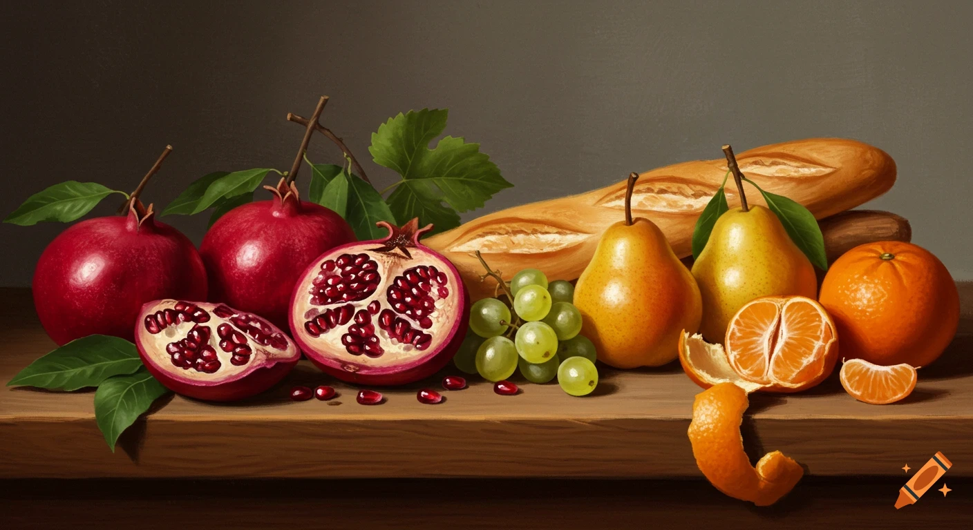 A surreal, photorealistic still life composition featuring multiple ...