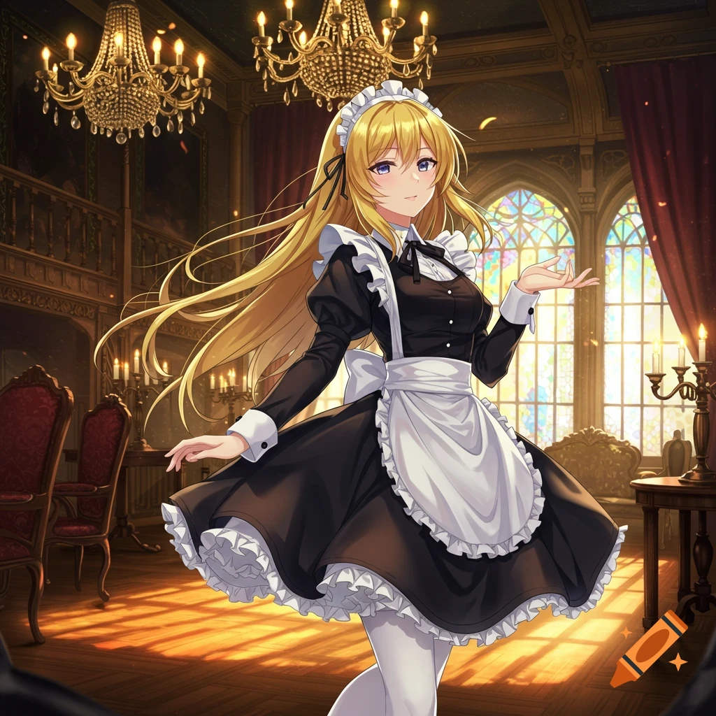 Bonnie+in+a+maid+suit created on Craiyon