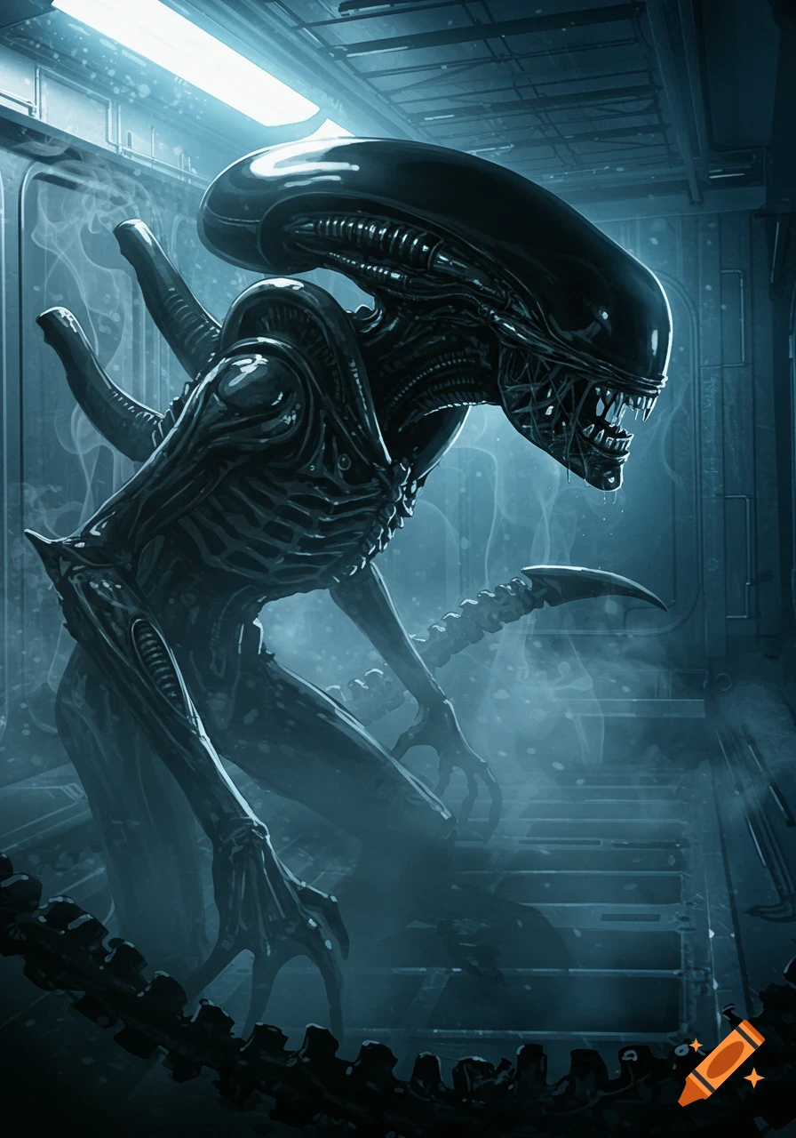 Alien+movie+with+big+trucks created on Craiyon