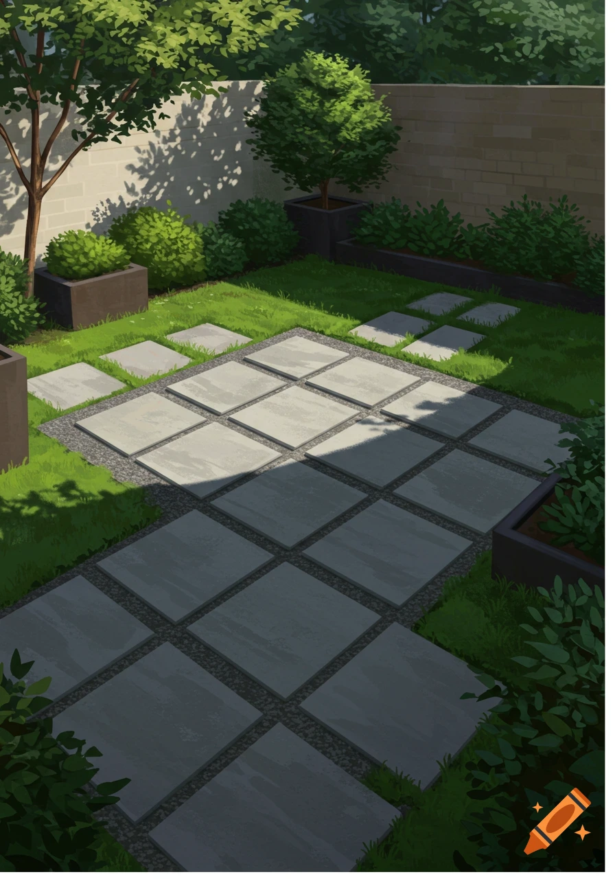 A rectangular foundation made of gray cinder blocks topped with wooden ...