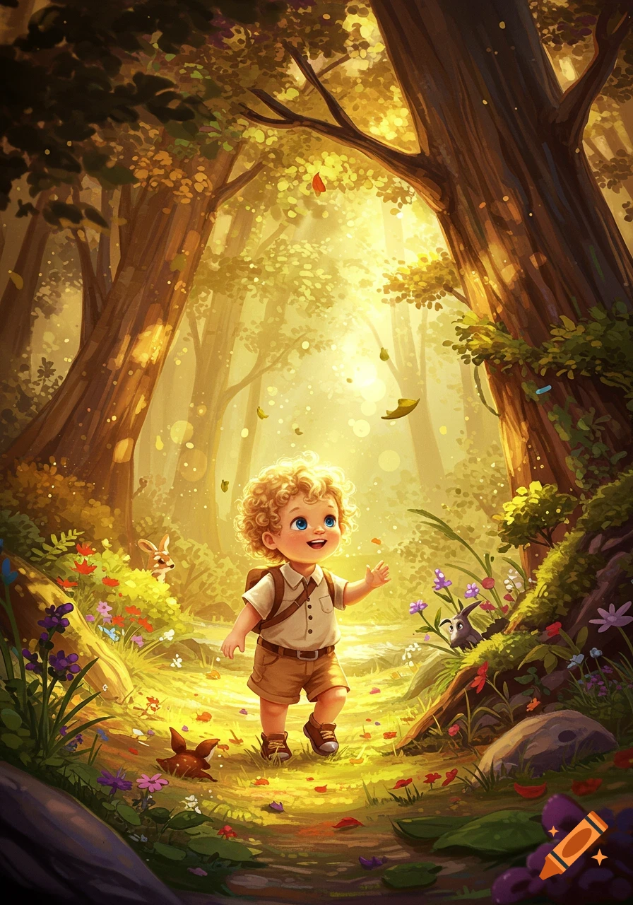 A young boy with freckles holding a tabby cat while standing on a path ...