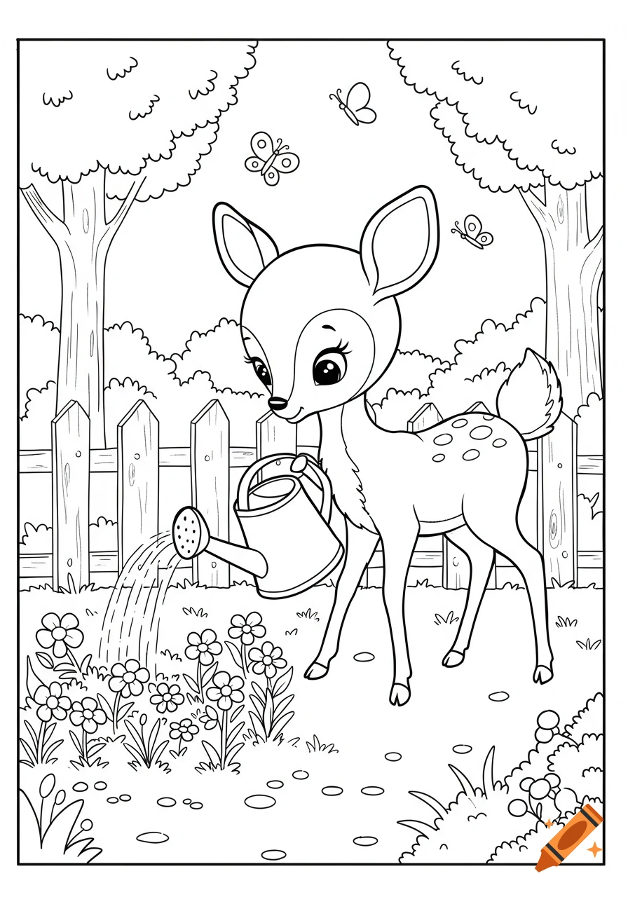 A line art coloring page of a happy child throwing autumn leaves in a ...