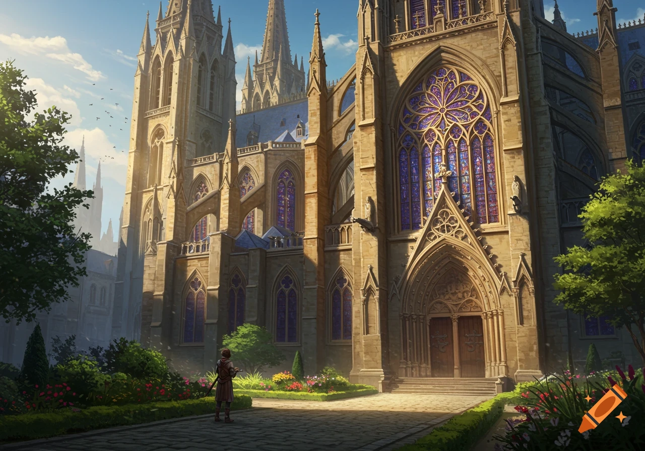 Photorealistic view of Cologne Cathedral and old town surrounded by ...