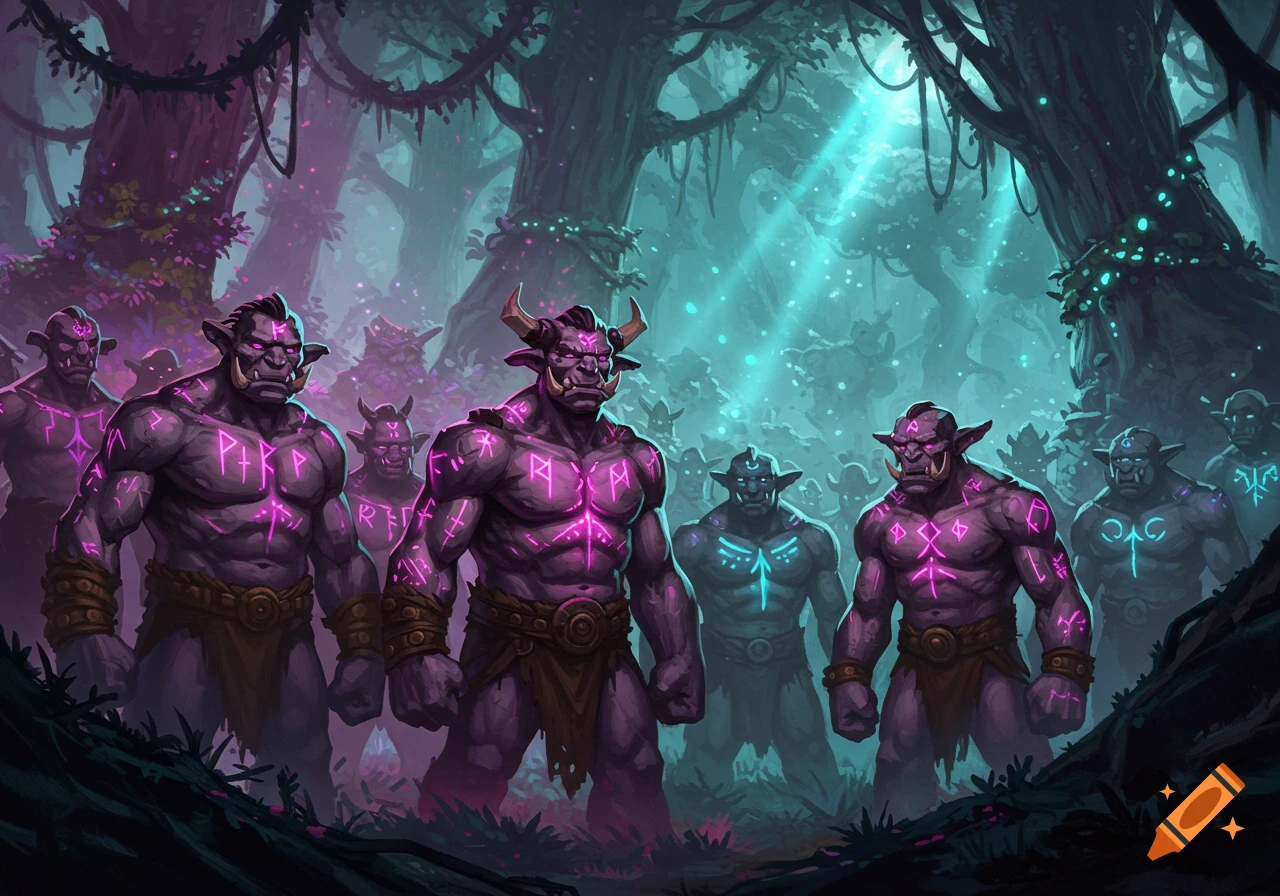 Ten diverse fantasy demons, including tree, ice, lava, horned, and ...