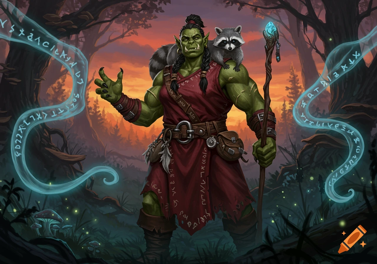 A menacing tiefling barbarian with dark red skin, glowing red eyes ...