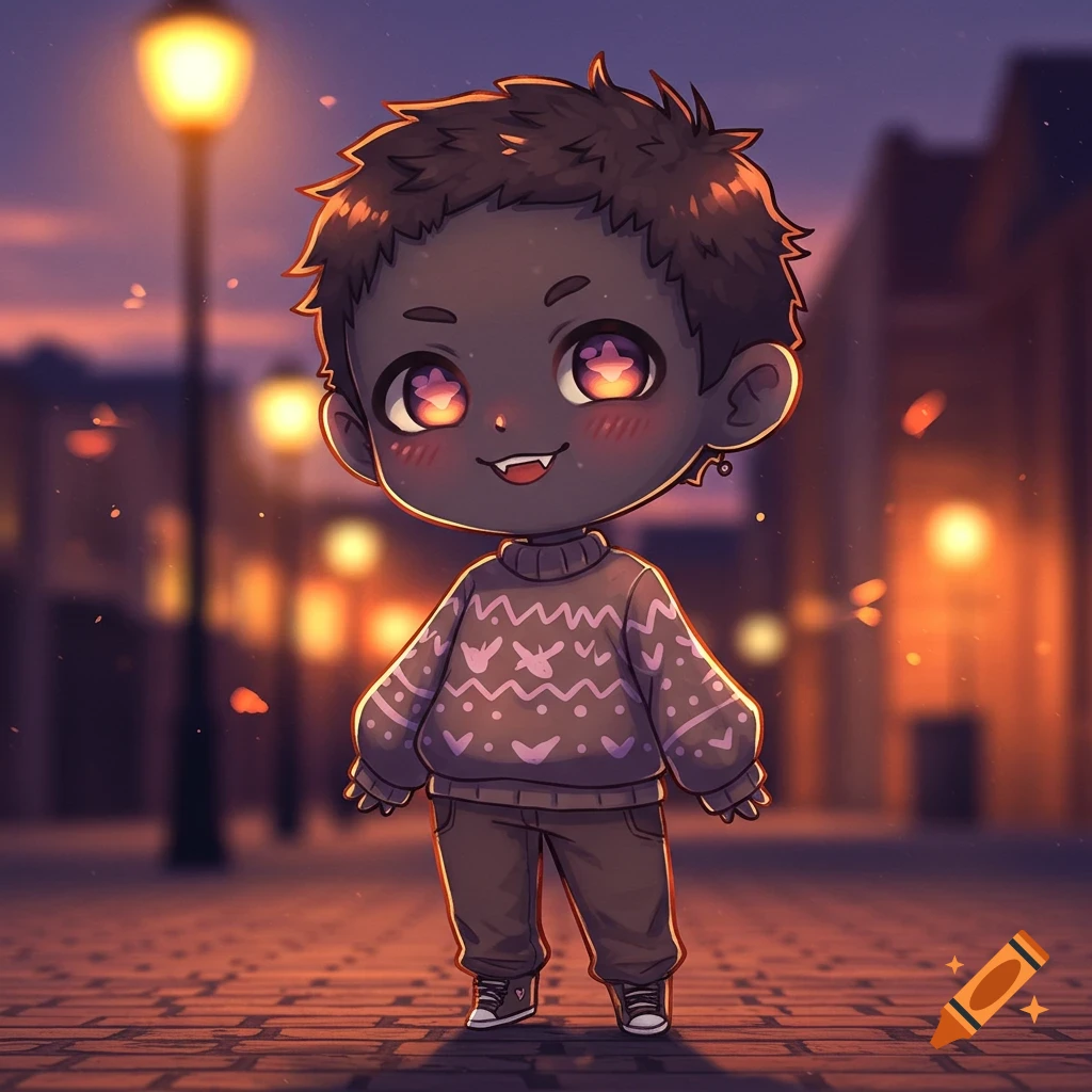 A cute, drawn character in glasses, a hoodie, and sneakers, with a ...