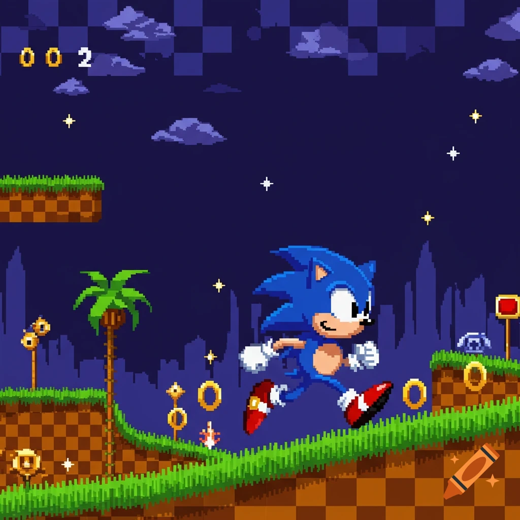 Sonic+pixel+art created on Craiyon