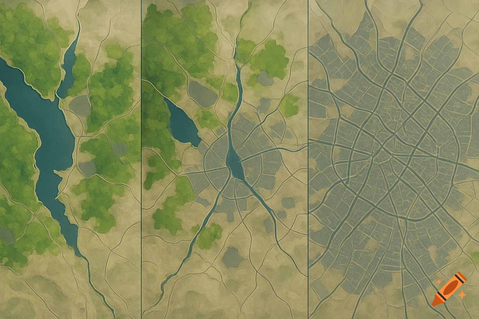 A top-down grayscale rendering of a smooth terrain with contour lines ...
