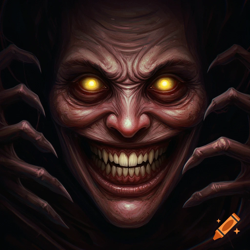 Scary Grinch peeking around a dark corner on Craiyon