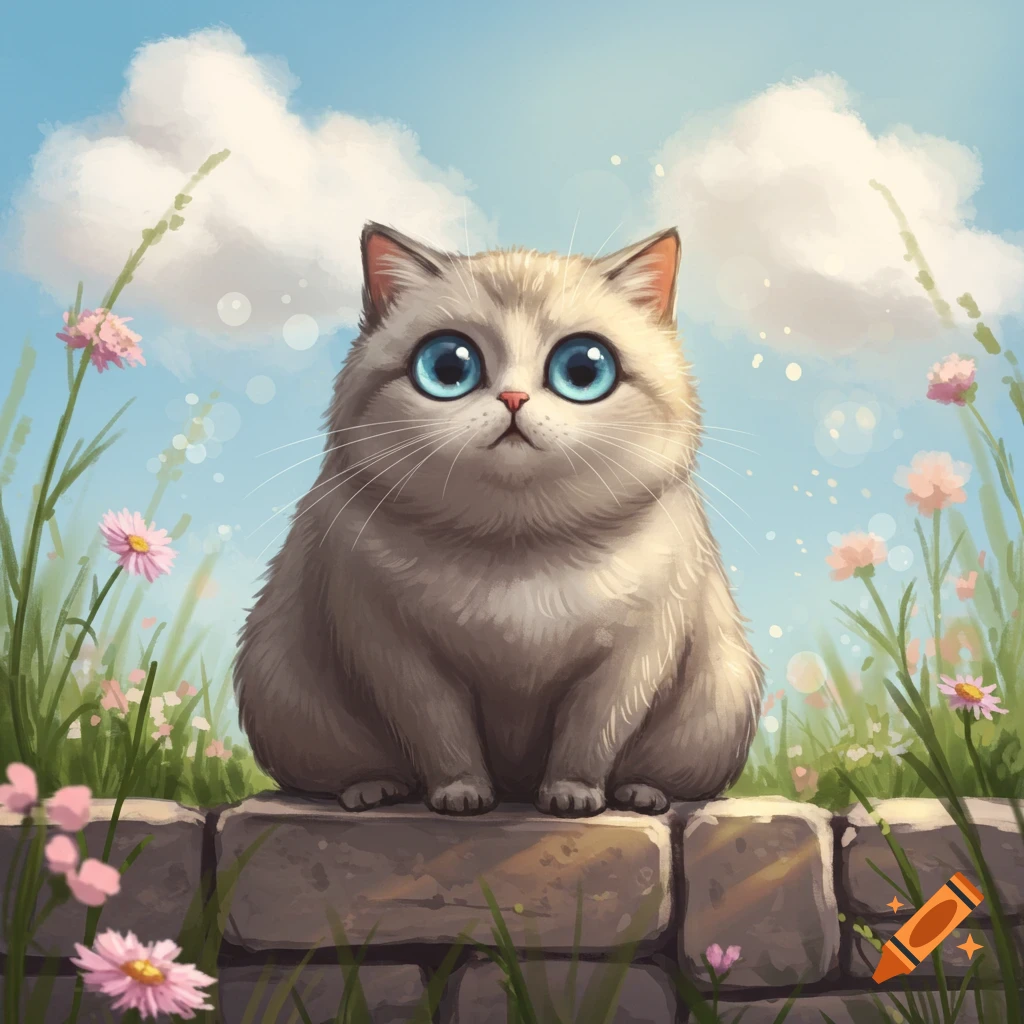 Cartoon cat Smurf on Craiyon