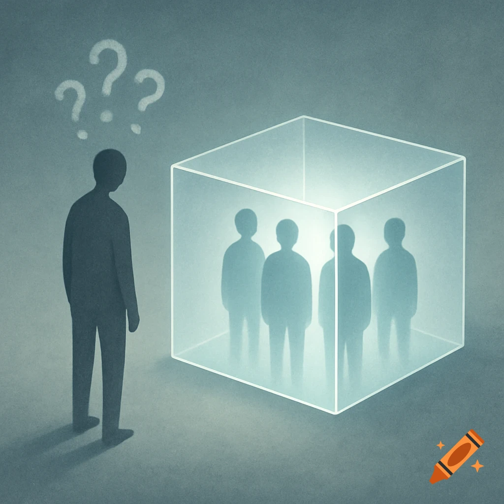 A minimalist 2D illustration of a black stick figure sitting at a desk ...