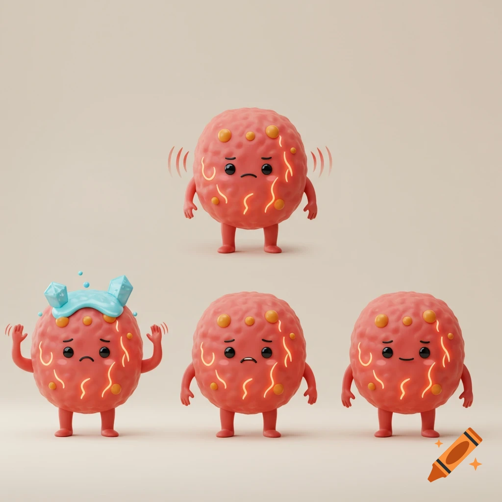 3D cartoon showcasing ribbons representing cancer awareness on Craiyon