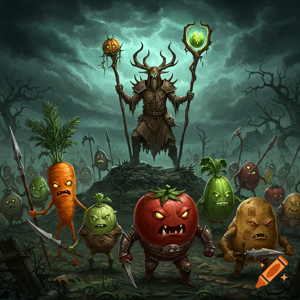 A skeletal antlered druid leads an army of angry, weaponized ...