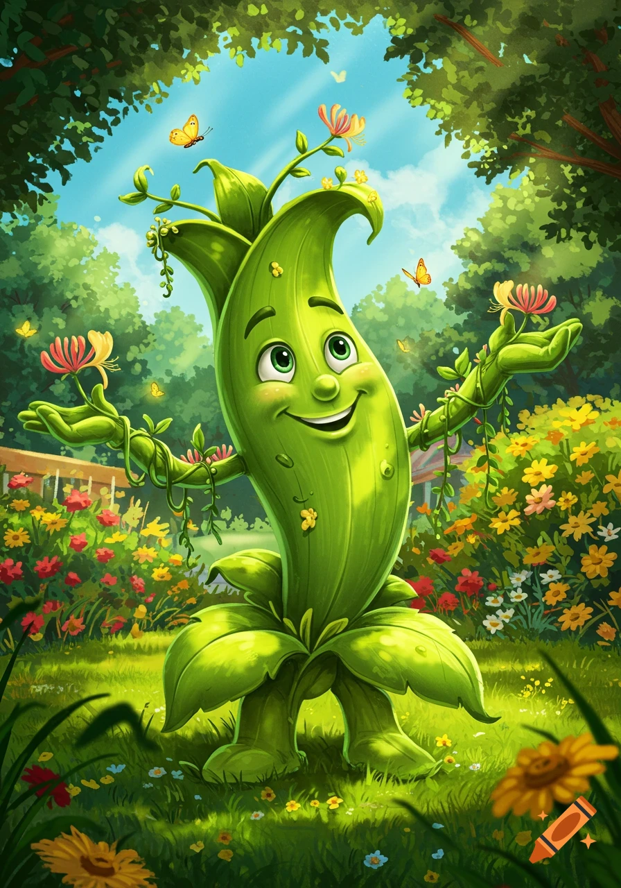 Two smiling cartoon pickles, dressed as a bride and groom, hold hands ...