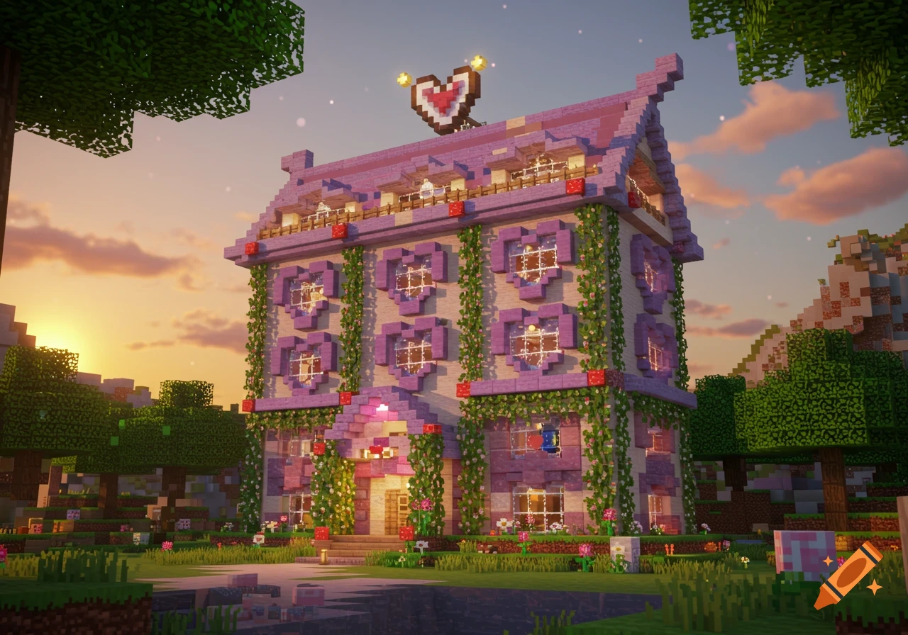 A Minecraft-style laboratory with red and white accents, featuring ...