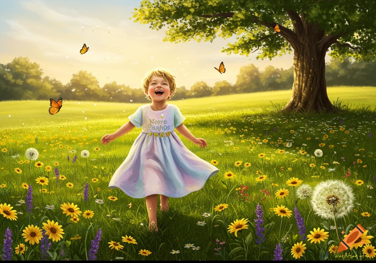 A girl in a lavender dress and a boy in a white shirt sit on a bench ...