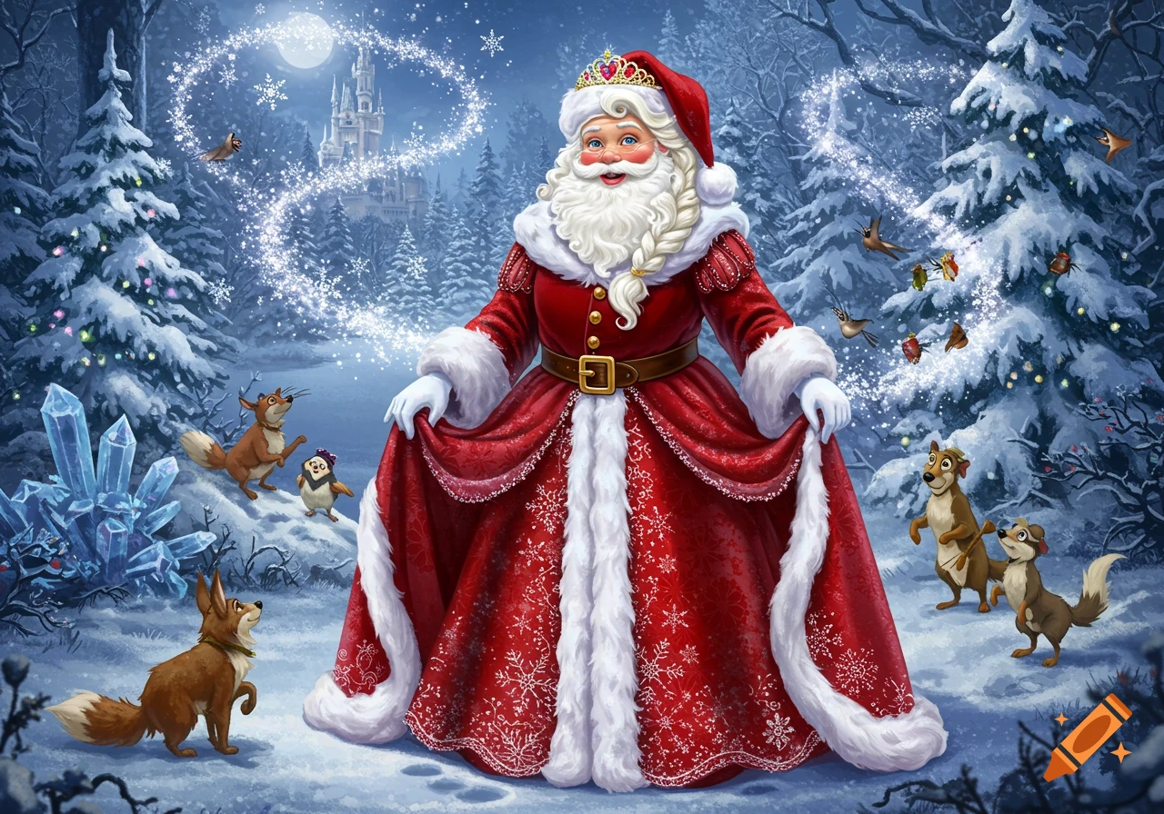 A fantastical reindeer with string lights on its antlers lies in a ...