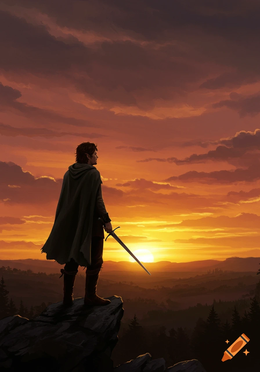 Pixar-style Guts from Berserk stands in armor, holding a huge sword ...