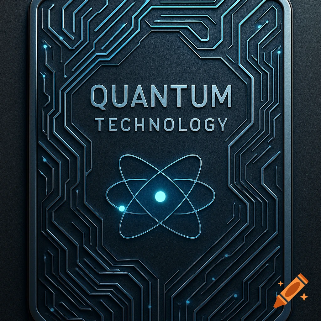 A metallic atomic symbol with a blue glowing core, surrounded by ...