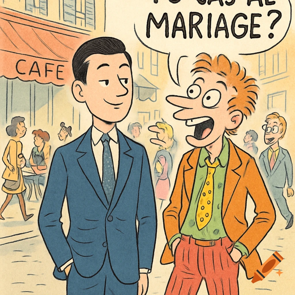 Cartoon of two babies, one happy with a kippah saying 'I believe' and ...