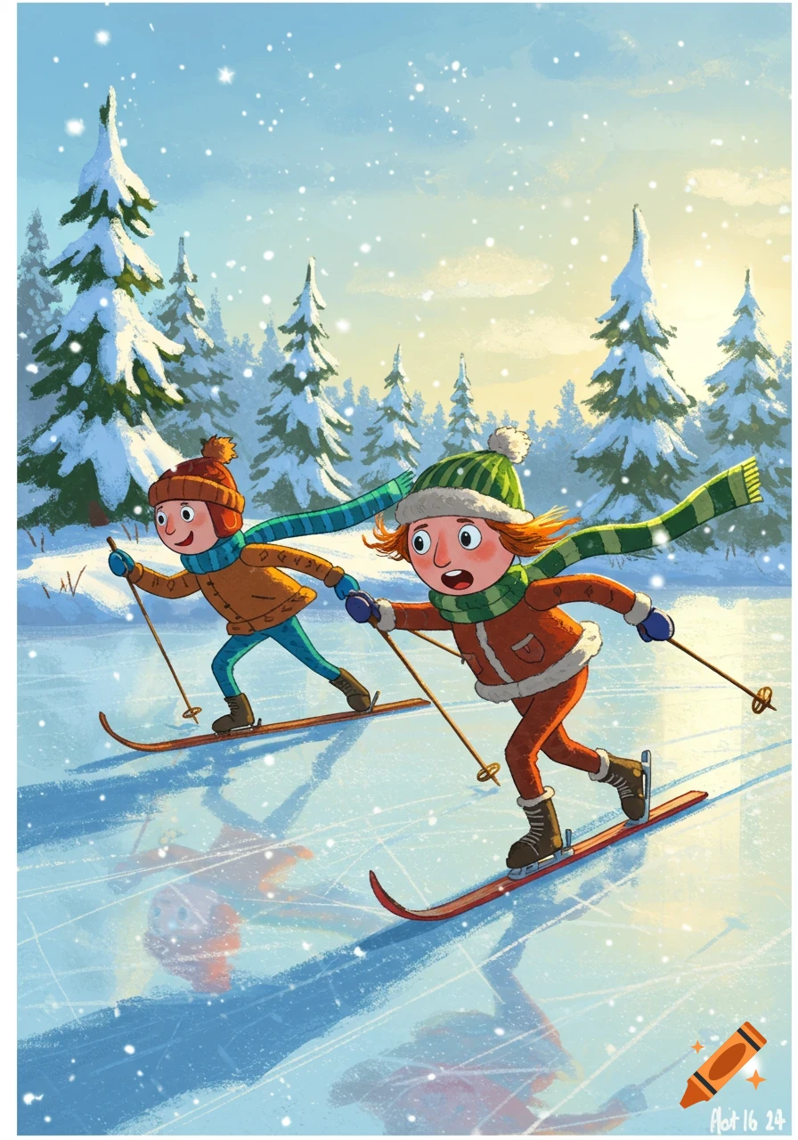 Cartoon Christmas elf with a green hat and striped scarf driving a teal ...