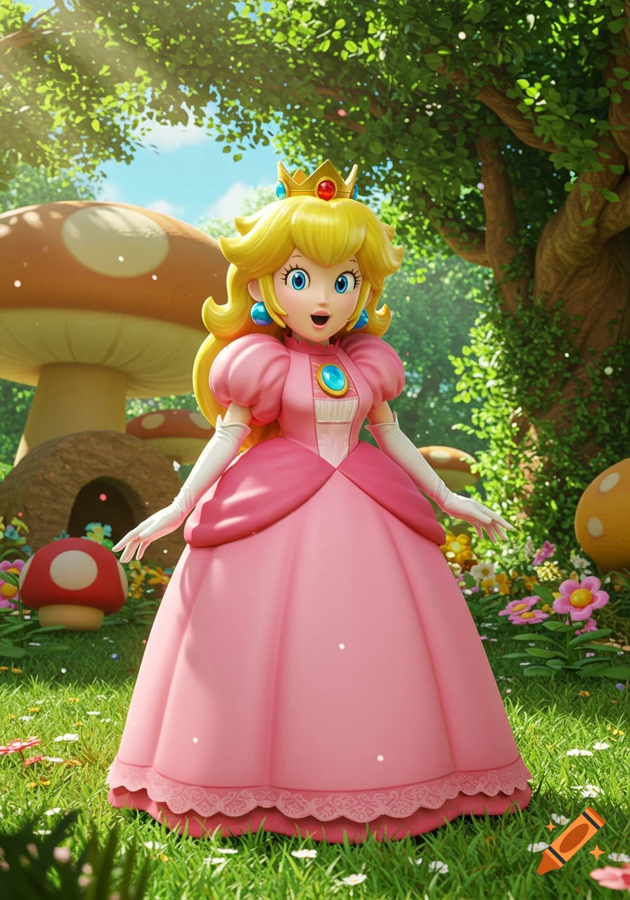 Princess Peach screaming in fear as a Piranha Plant eats her in a dark ...