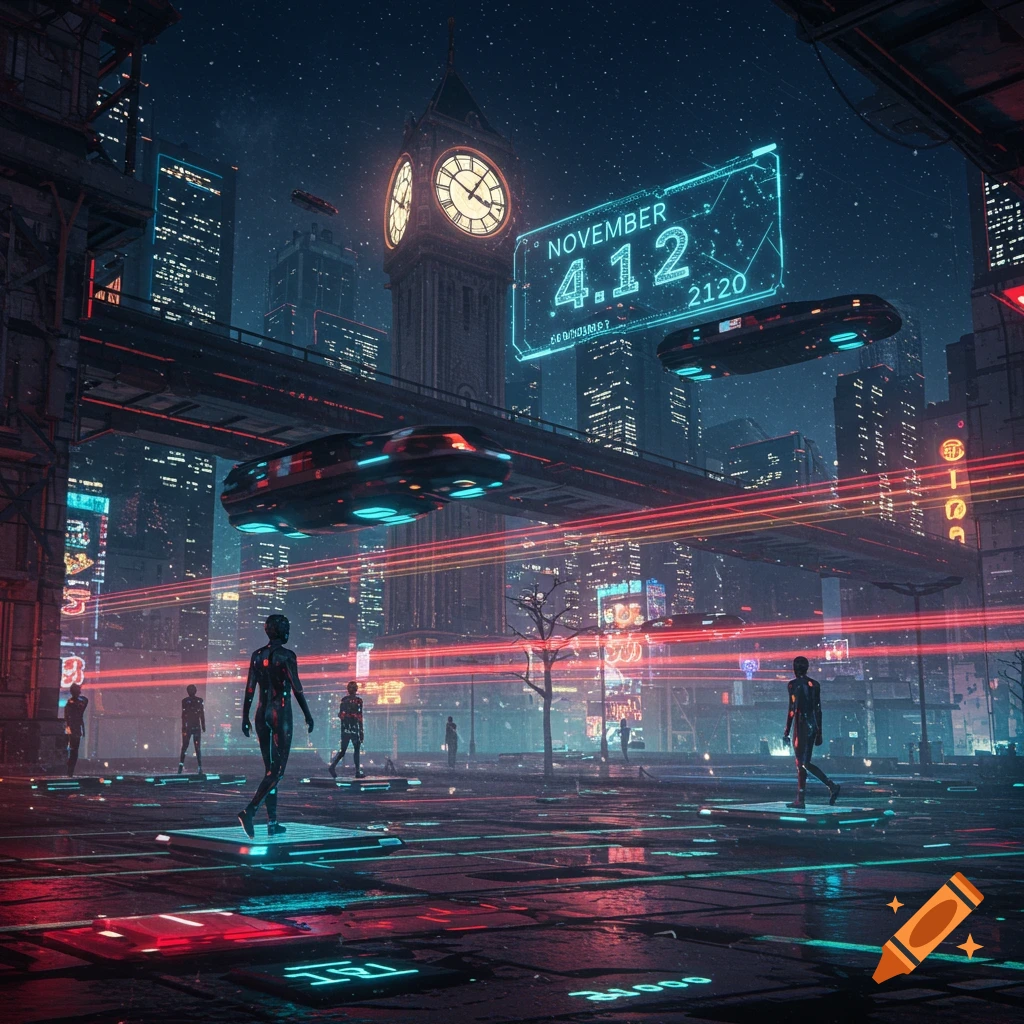 A dystopian post-apocalyptic city with destroyed buildings ...