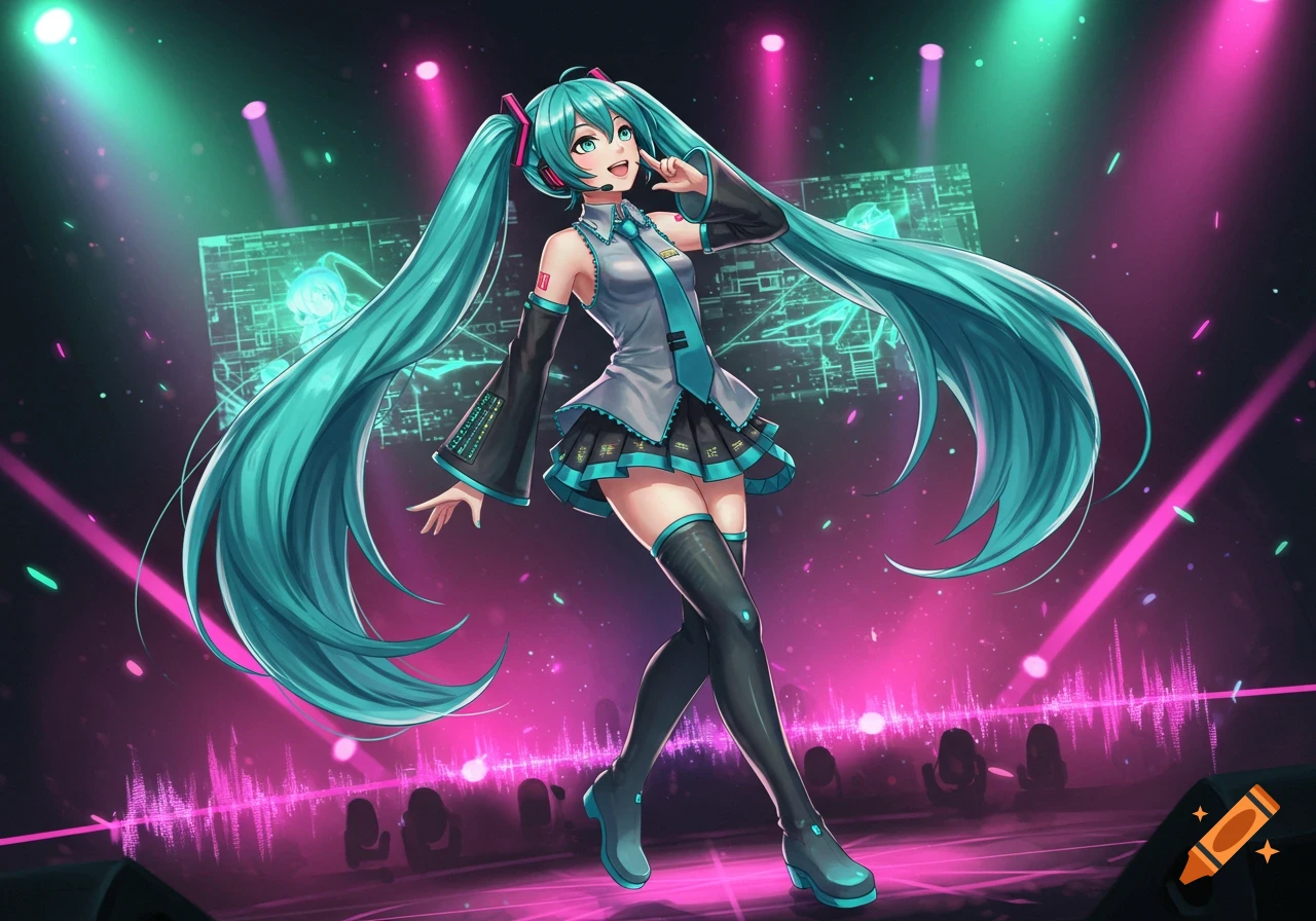 An anime girl with blue twin tails and a red police siren on her head ...