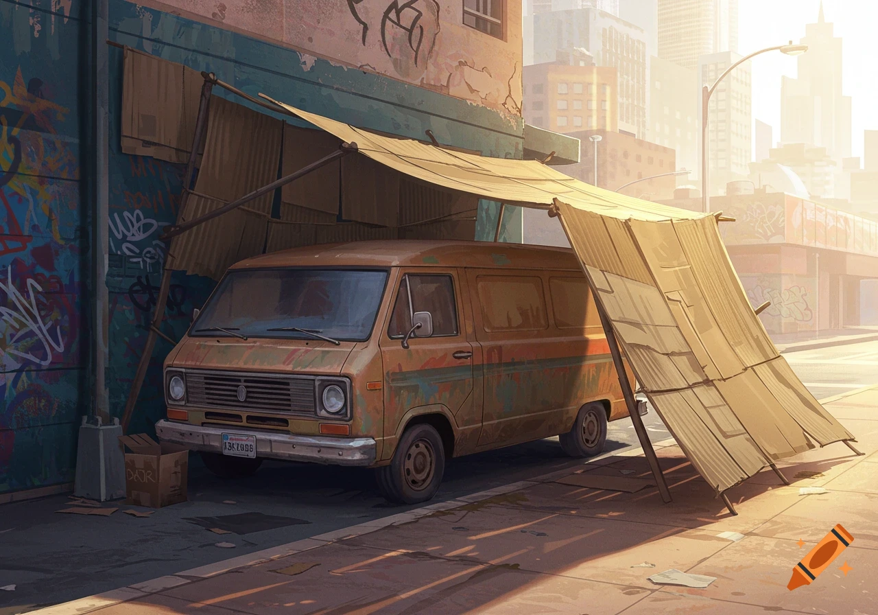 An old, rusty Airstream-style trailer with 'Bylmaresh' painted on its ...