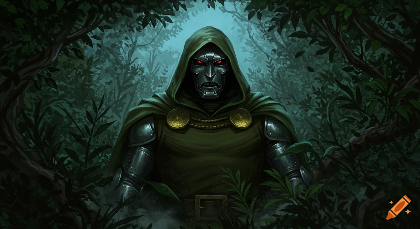 A blue-skinned Skeletor, with a yellow skull face and purple hood ...