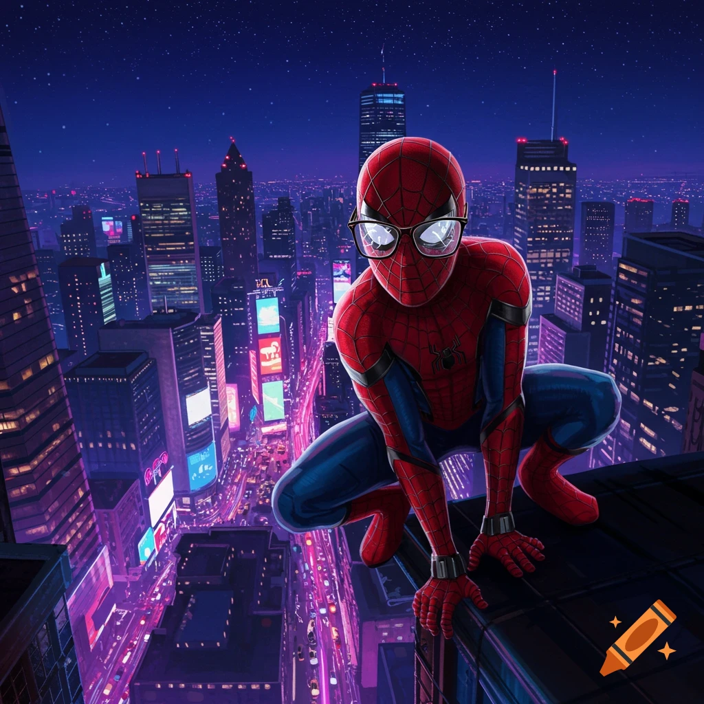 Spider+man+neon+wall+art created on Craiyon