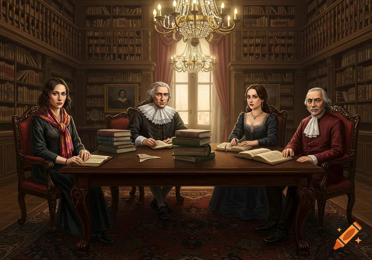 A luminous blue ghost, in a suit, stands and raises its hand in a dark ...