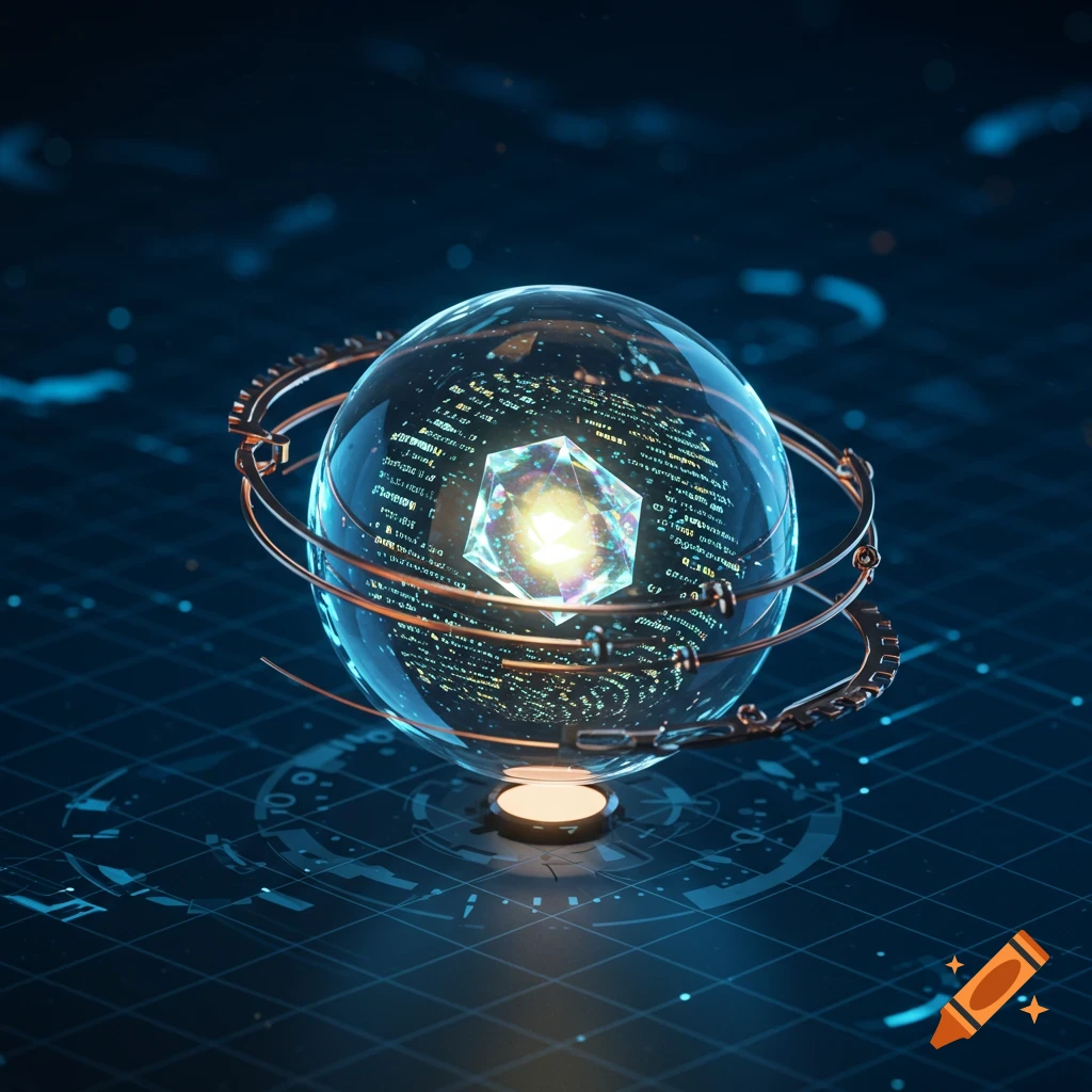 A photorealistic 3D render of a transparent acrylic marble run track ...