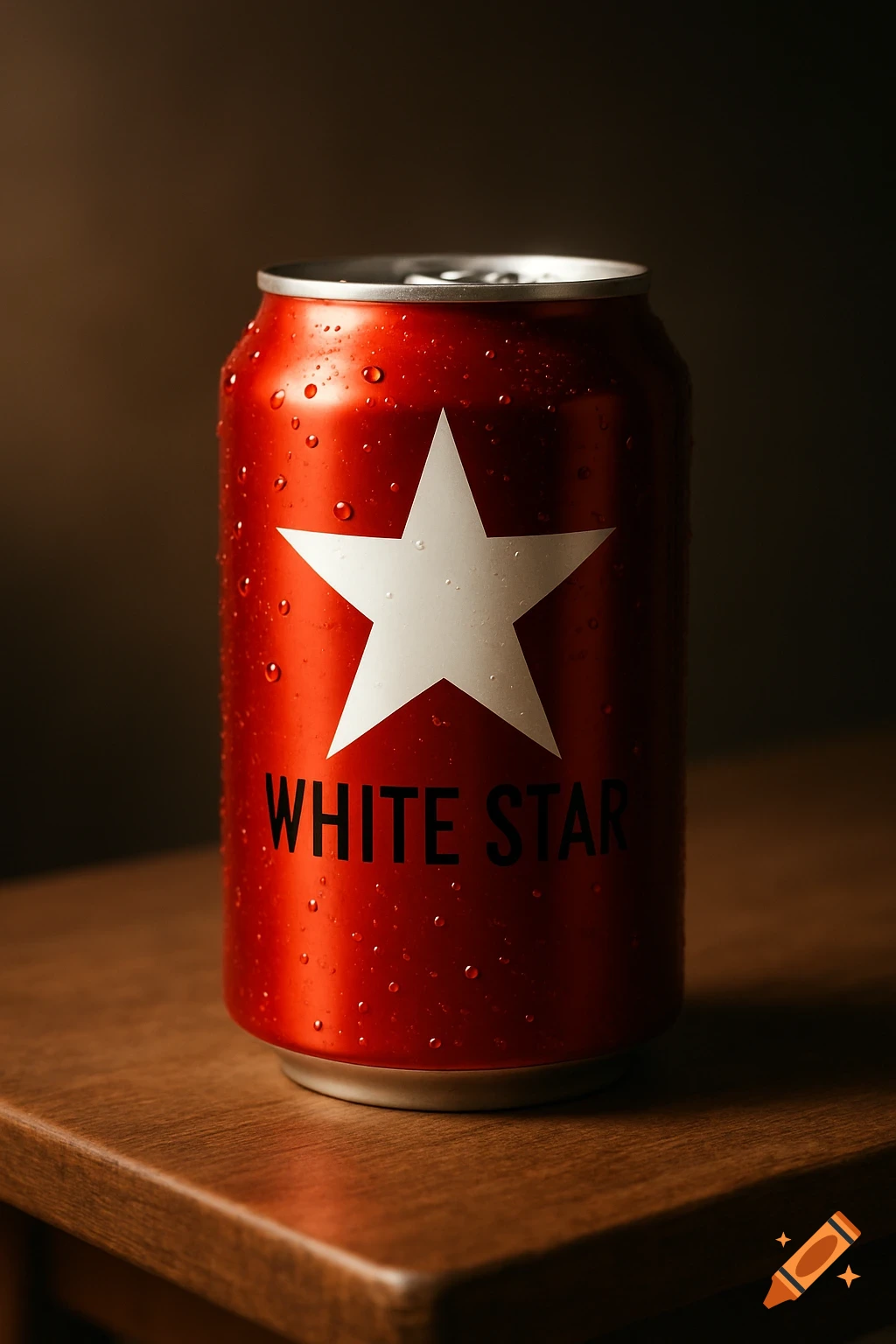 A cold soda can, half Pepsi blue and half Coca-Cola red, covered in ...