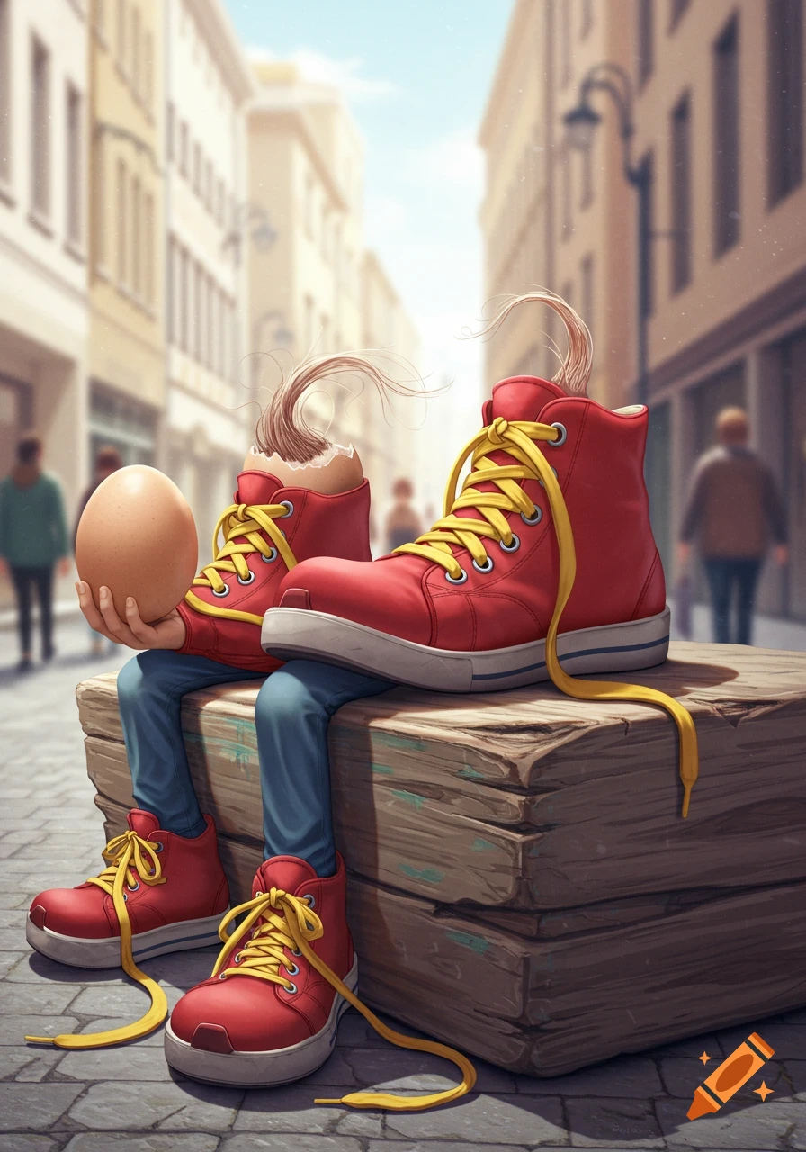 Upset boy in yellow raincoat and boots squats among drawn flowers ...