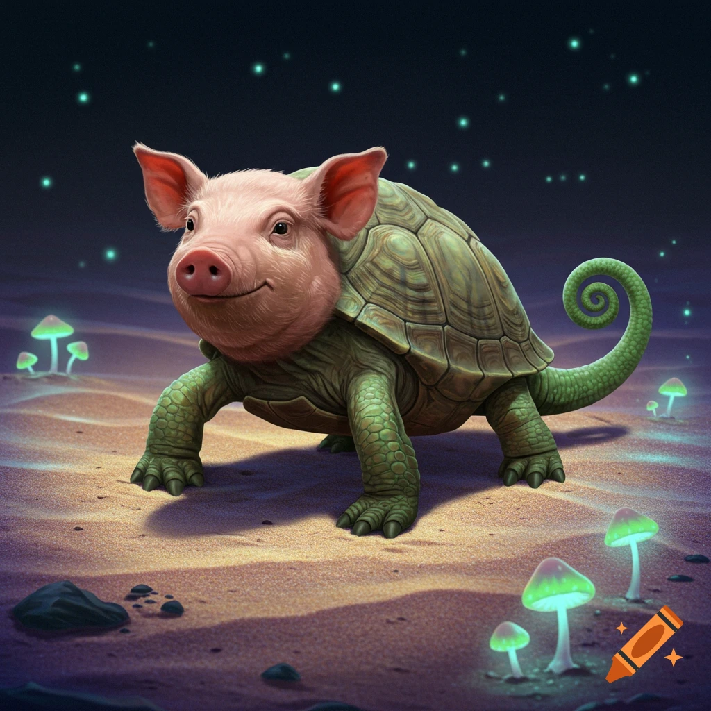 A red-haired, green-eyed cartoon creature with large ears jumps ...