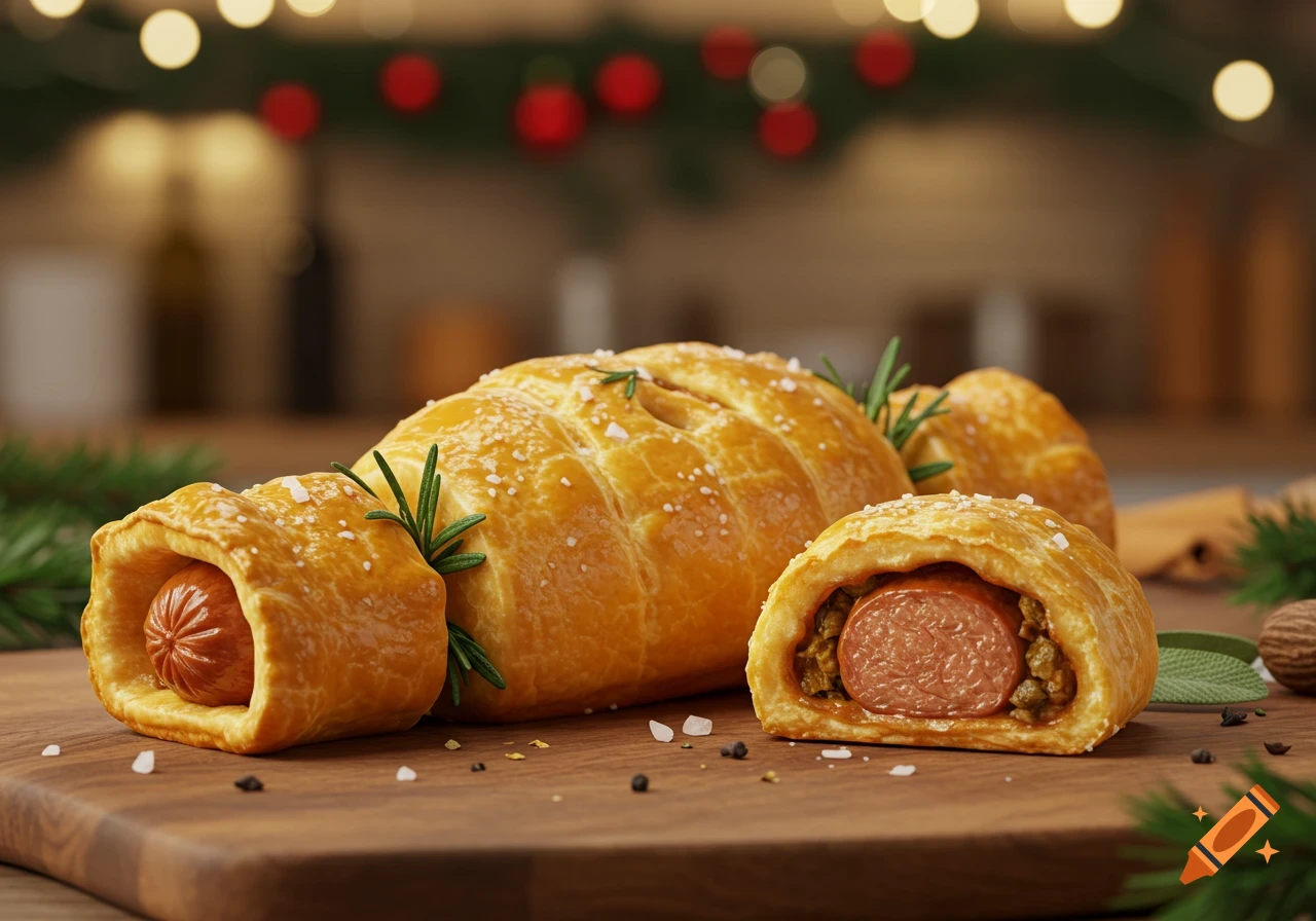 A warm, golden-brown bun on a floured wooden board, with a rolling pin ...