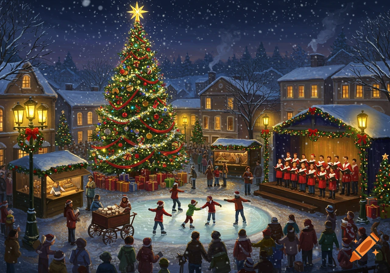 A festive Christmas tree adorned with numerous Red Bull cans as ...