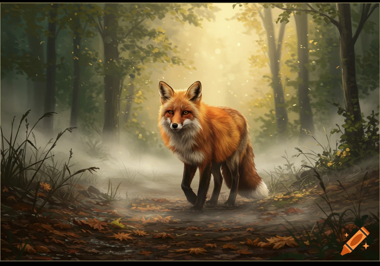 A mythical dire wolf and red panda hybrid creature with blue eyes ...