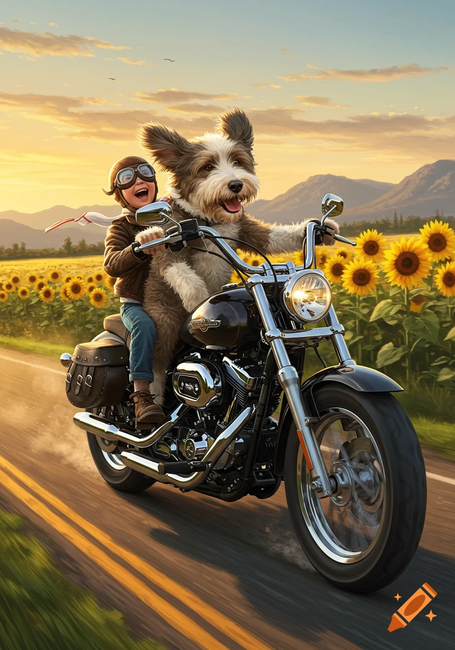 A whimsical alpaca in a pilot's cap drives a red classic car with a ...