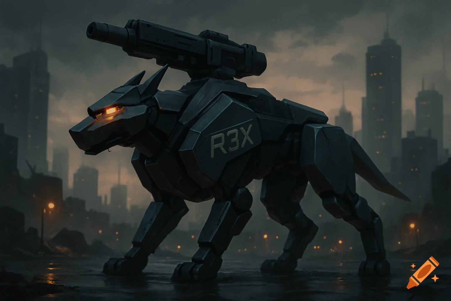 A majestic metallic silver robotic Brachiosaurus Zord with glowing cyan ...